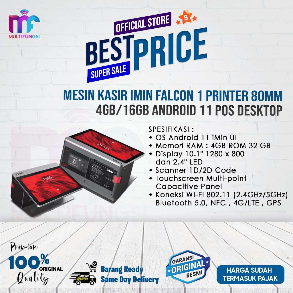Jual Mesin Kasir iMin Falcon 1 Printer 80mm 4GB/32GB Android 11 POS Desktop | Shopee Indonesia