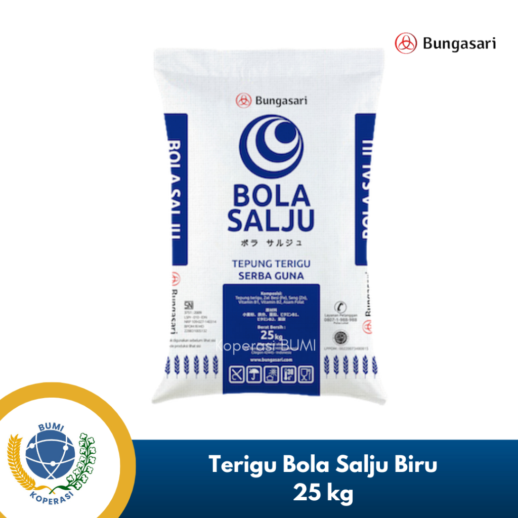 Jual Tepung Terigu Bungasari Bola Salju Biru 25 Kg | Shopee Indonesia