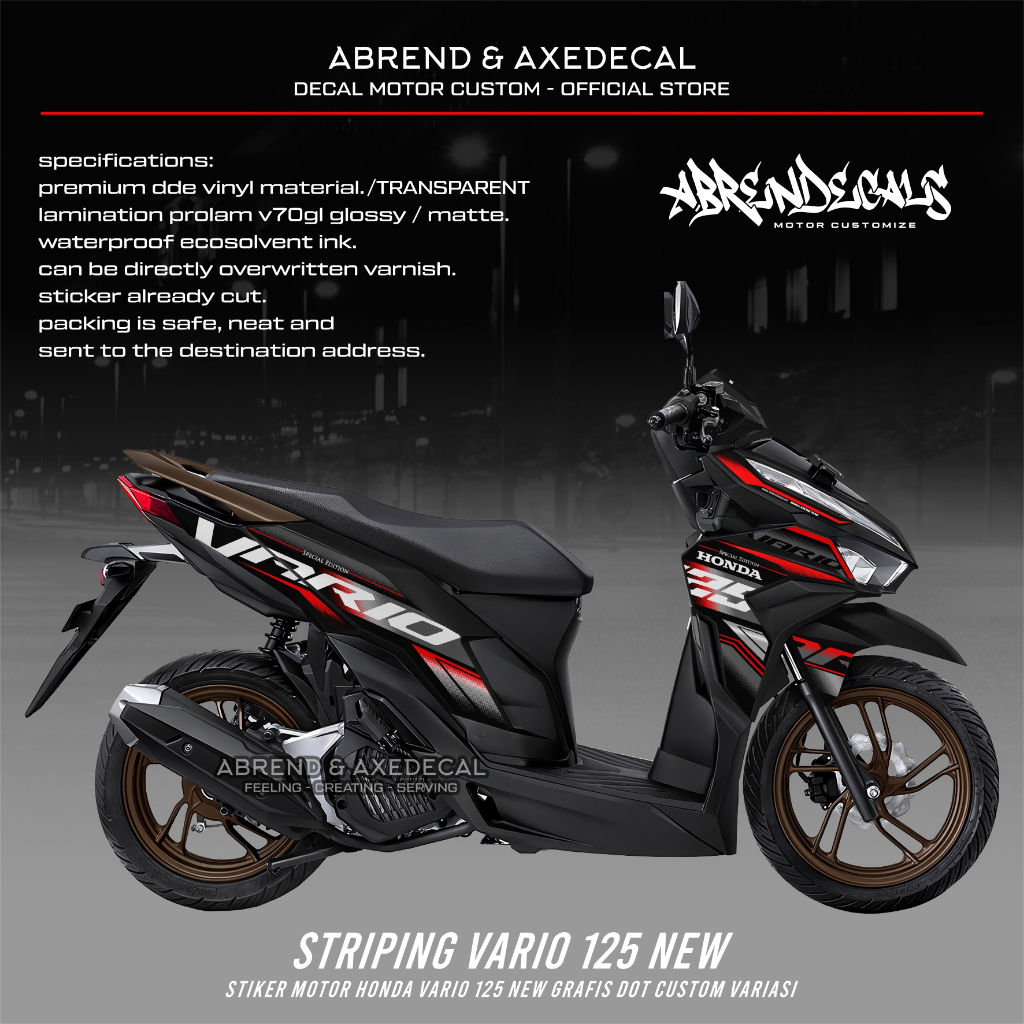 Jual Striping Vario 125 New Grafis Dot Racing / Stiker Motor Honda ...