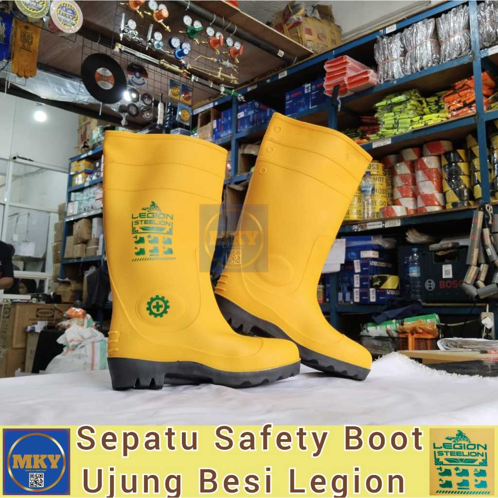 Jual Sepatu Boot Safety Karet Legion Boot Ujung Besi Steel Toe Proyek ...