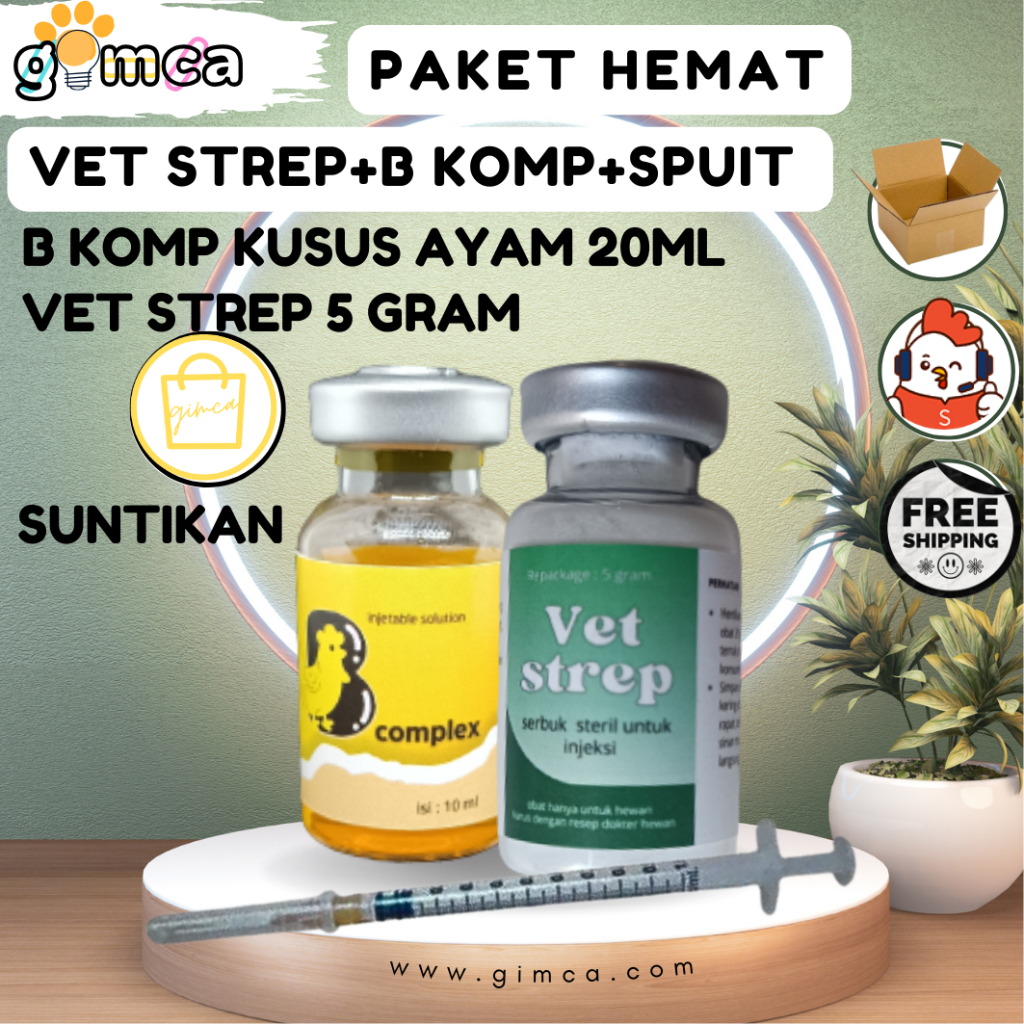 Jual obat ayam gejala aratan ngorok snot cdr korisa paket Vet Strep B ...
