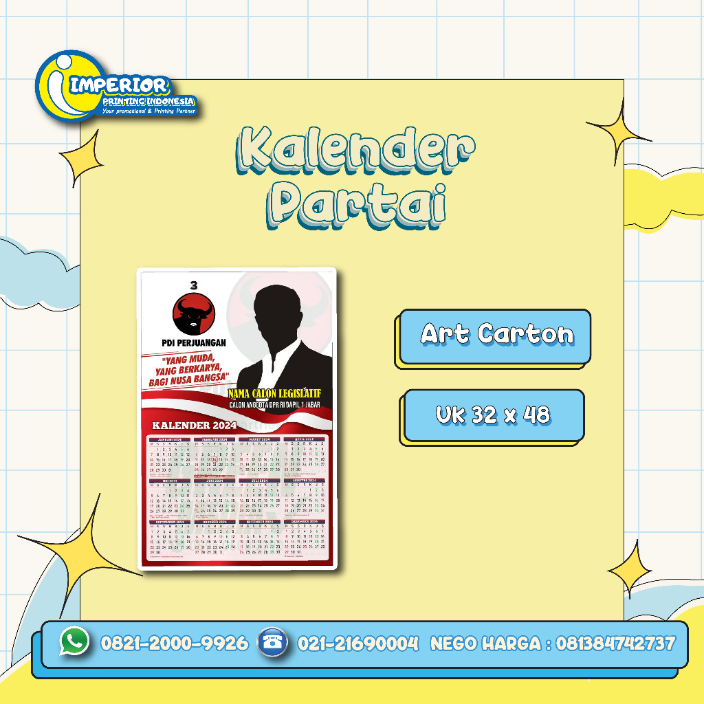 Jual Cetak kalender dinding partai custom Art Carton, mata ayam ...