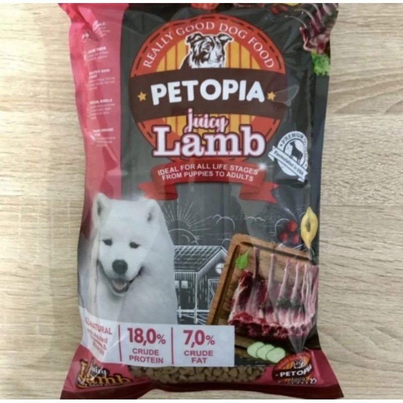 Jual PETOPIA DOG FOOD LAMB 800 GRAM DAN 1 KG RASA LAMB | Shopee Indonesia