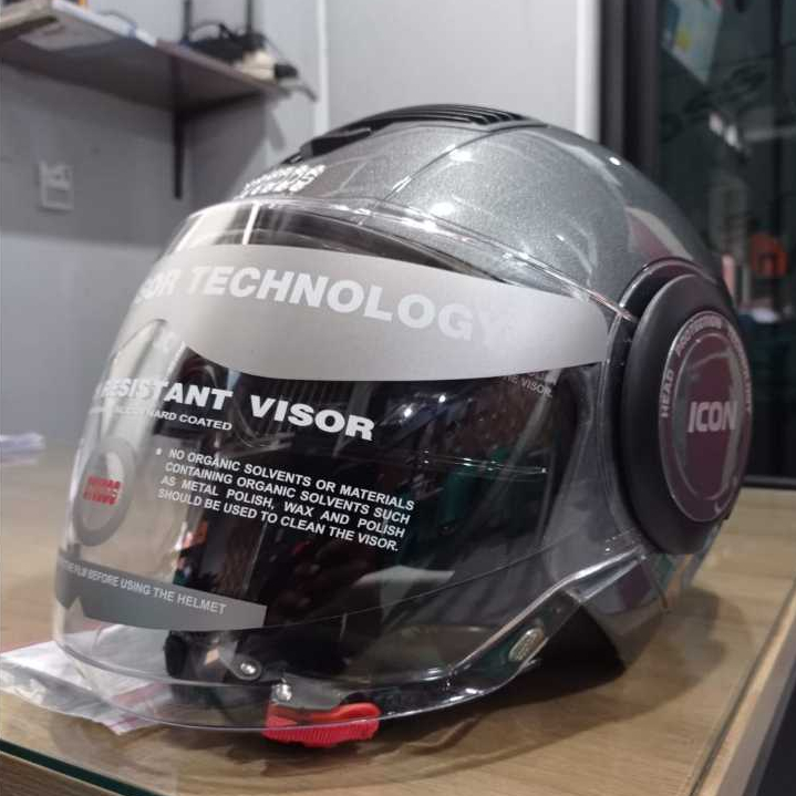 Jual Helm STUDDS ICON Gun Grey Glossy | Double Visor | Helm Sport ...