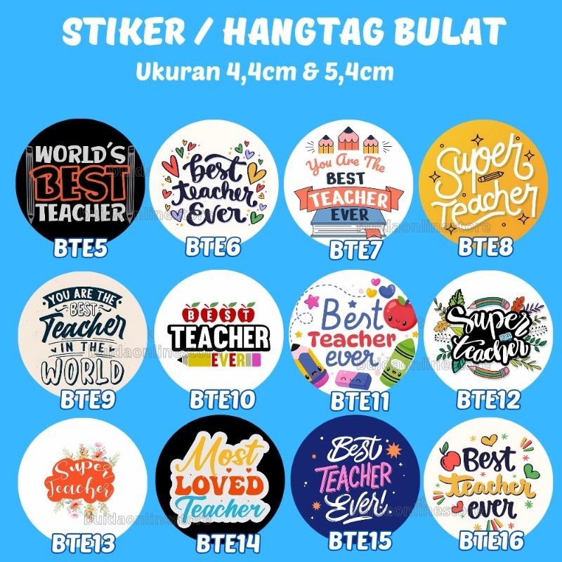 Jual Stiker Label Hangtag Kartu Ucapan The best teacher ever super ...