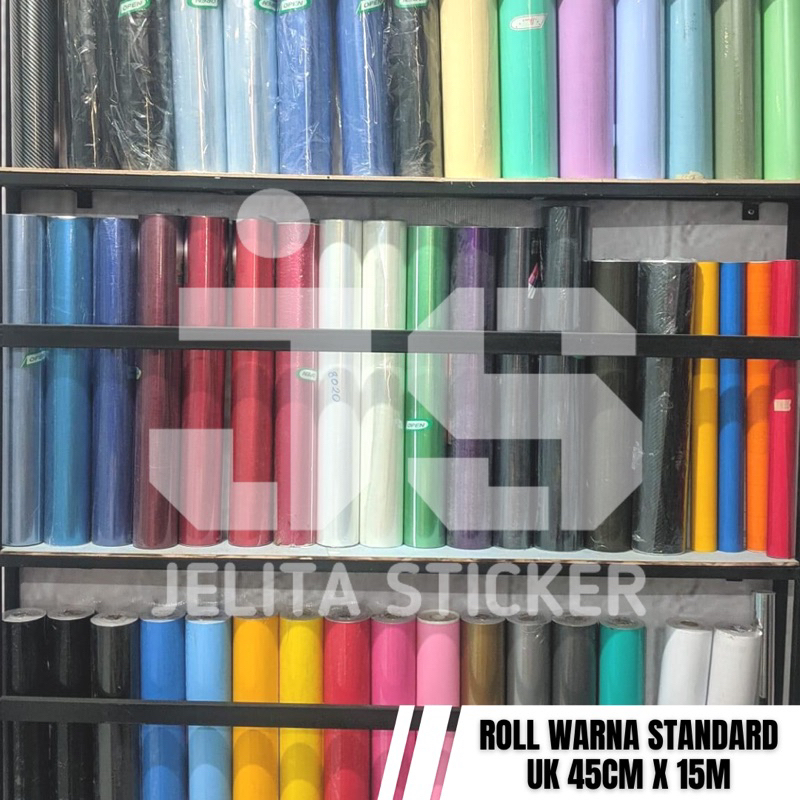 Jual [ ROLL ] Sticker Roll Warna Standard Lebar 45cm x 15m | Shopee ...