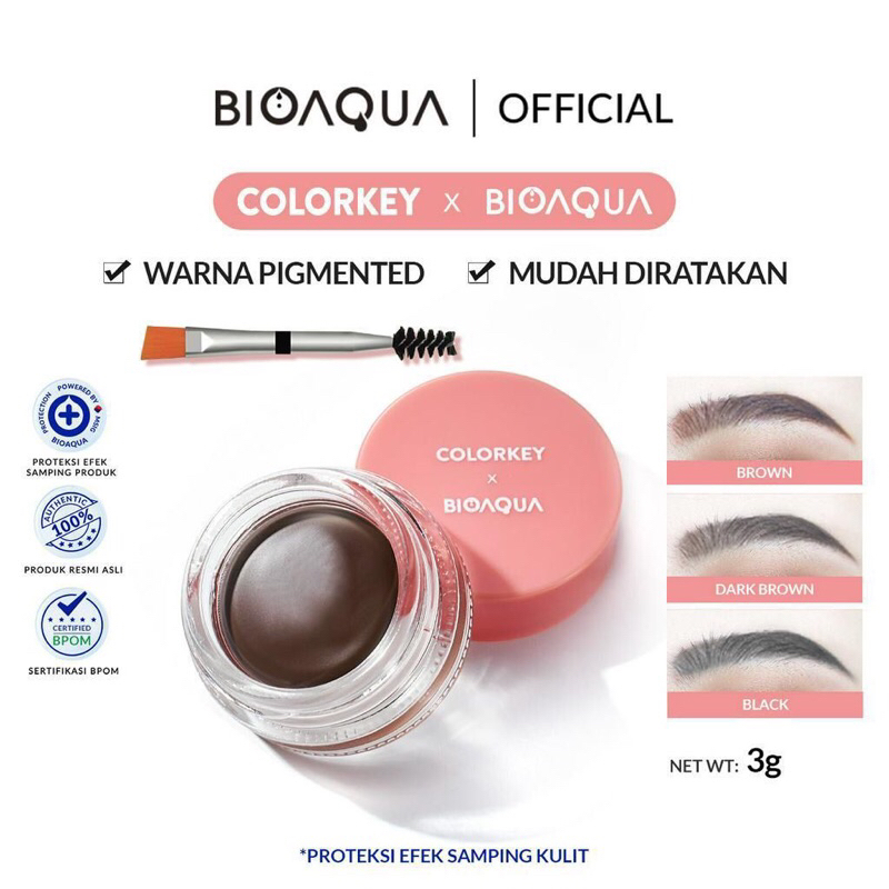 Jual COLORKEY x BIOAQUA Eyebrow Gel Make Up Eyebrow Pomade Cream Alis ...