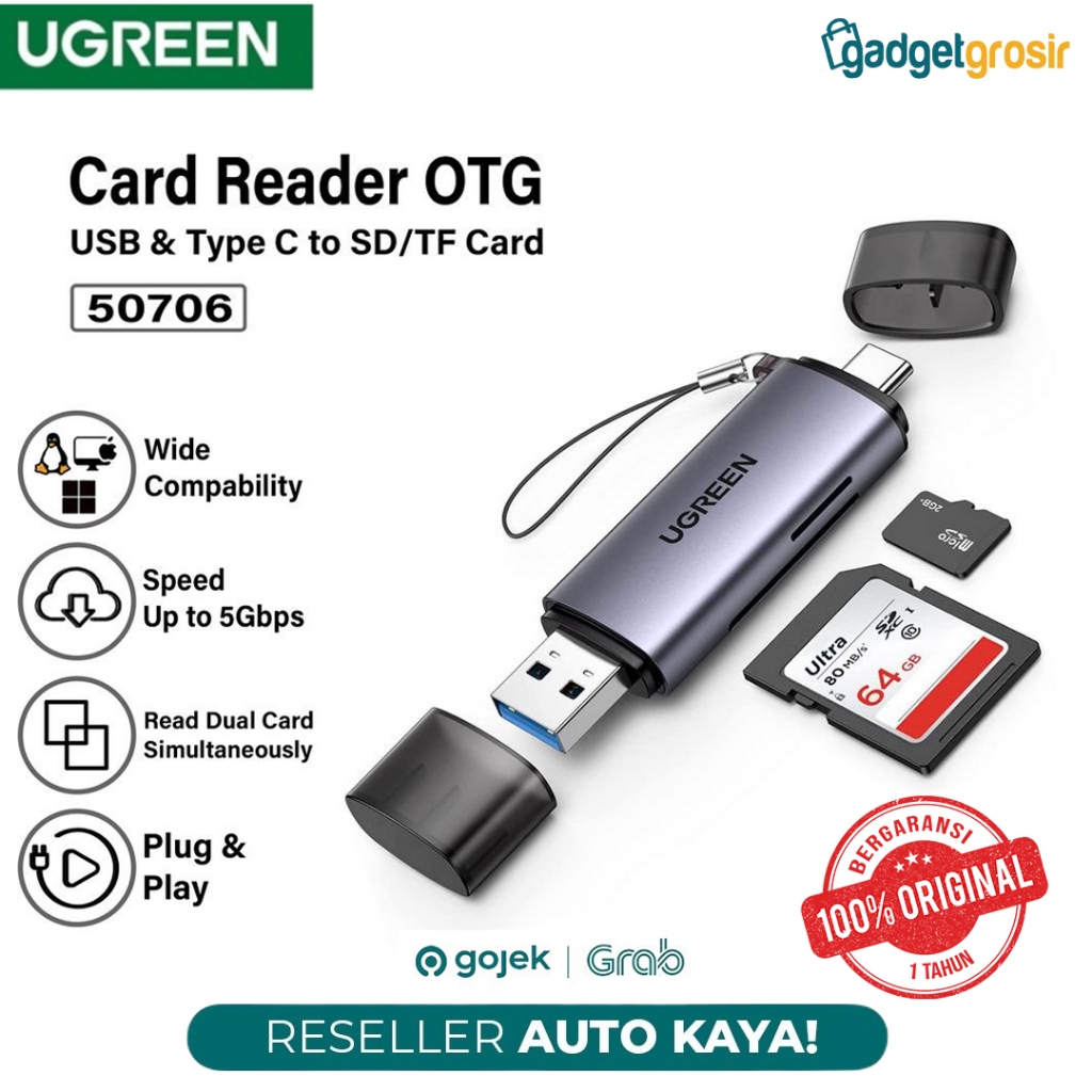 Jual UGREEN Card Reader OTG USB Type C USB A 3.0 To Micro SD TF Flash Cardreader For HP Laptop ...