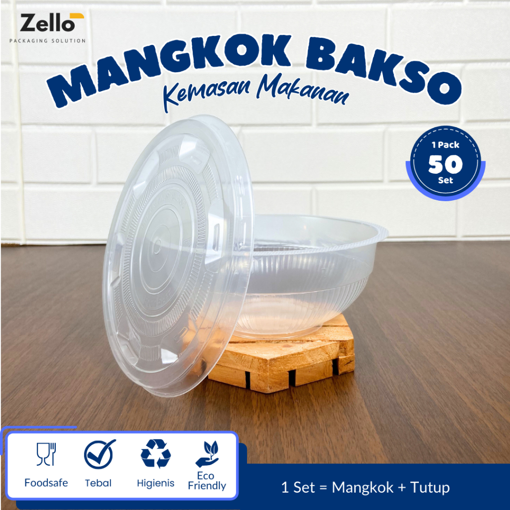 Jual [50 PCS] Mangkok Bakso Plastik Tempat Sup Rice Bowl 650ml | Shopee ...