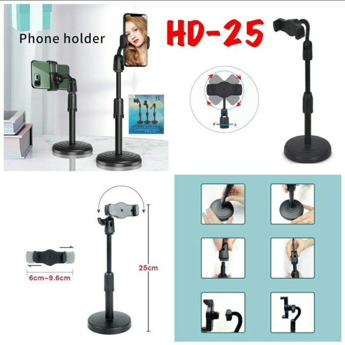 Jual STAND HP ADJUSTABLE UNIVERSAL / HOLDER MEJA / HOLDER HP ROTATE 360 ...