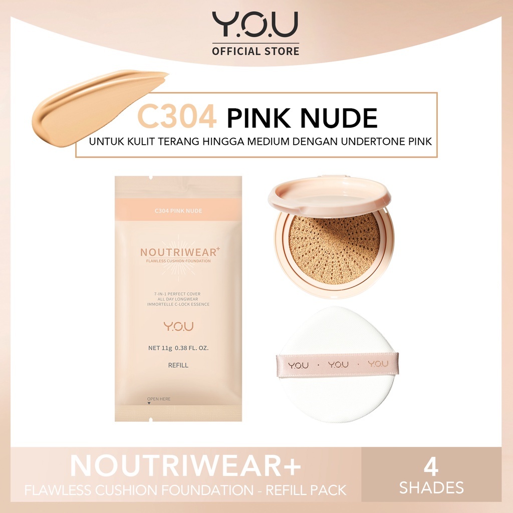 Jual Y.O.U YOU Noutriwear+ Flawless Cushion Foundation Poreless Full ...