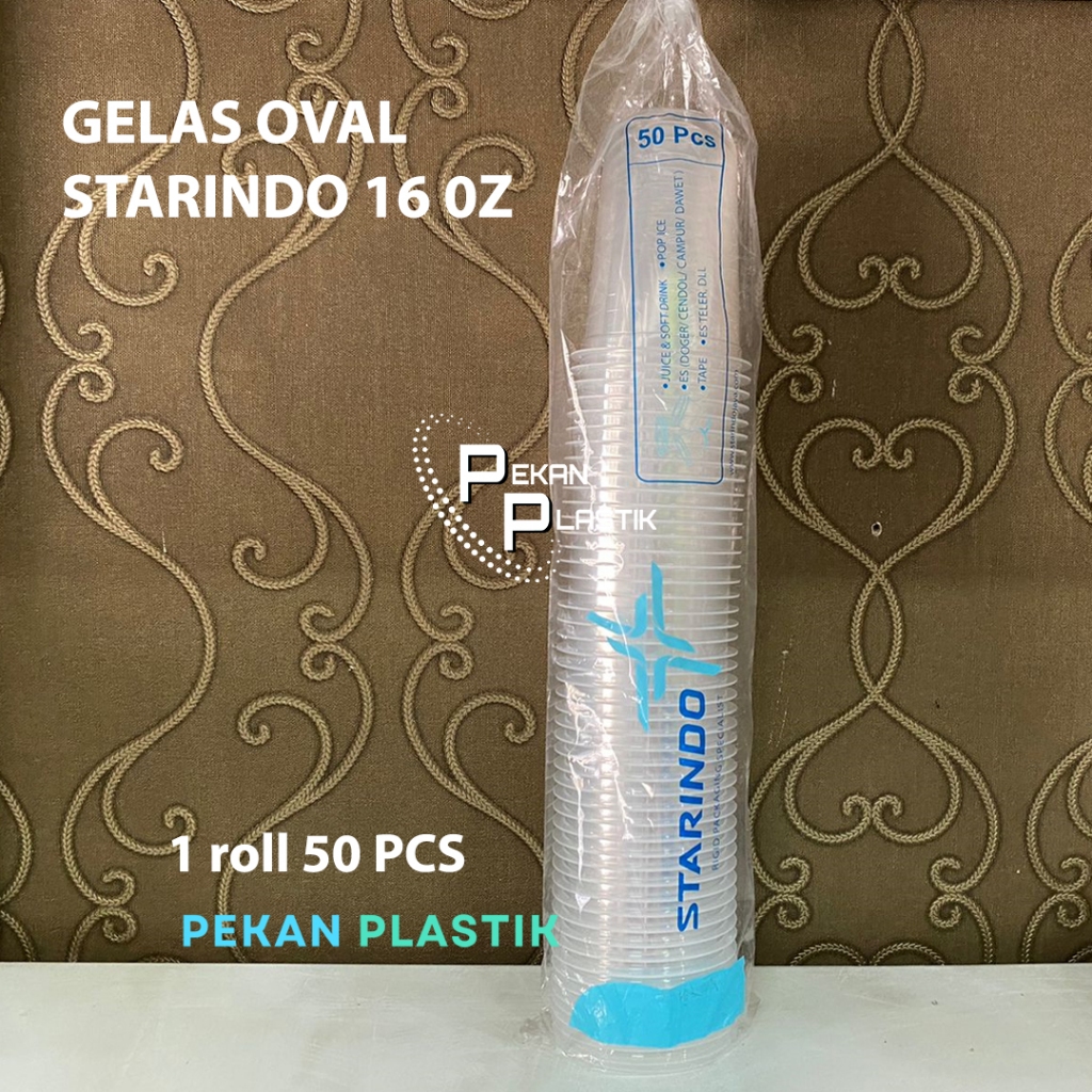 Jual GELAS PLASTIK CUP U / OVAL STARINDO | Shopee Indonesia