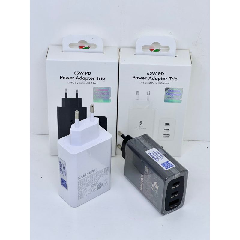 Jual Power Adapter Samsung Trio 65W 3in1 Colokan PD 2USB Colokan 1USB ...