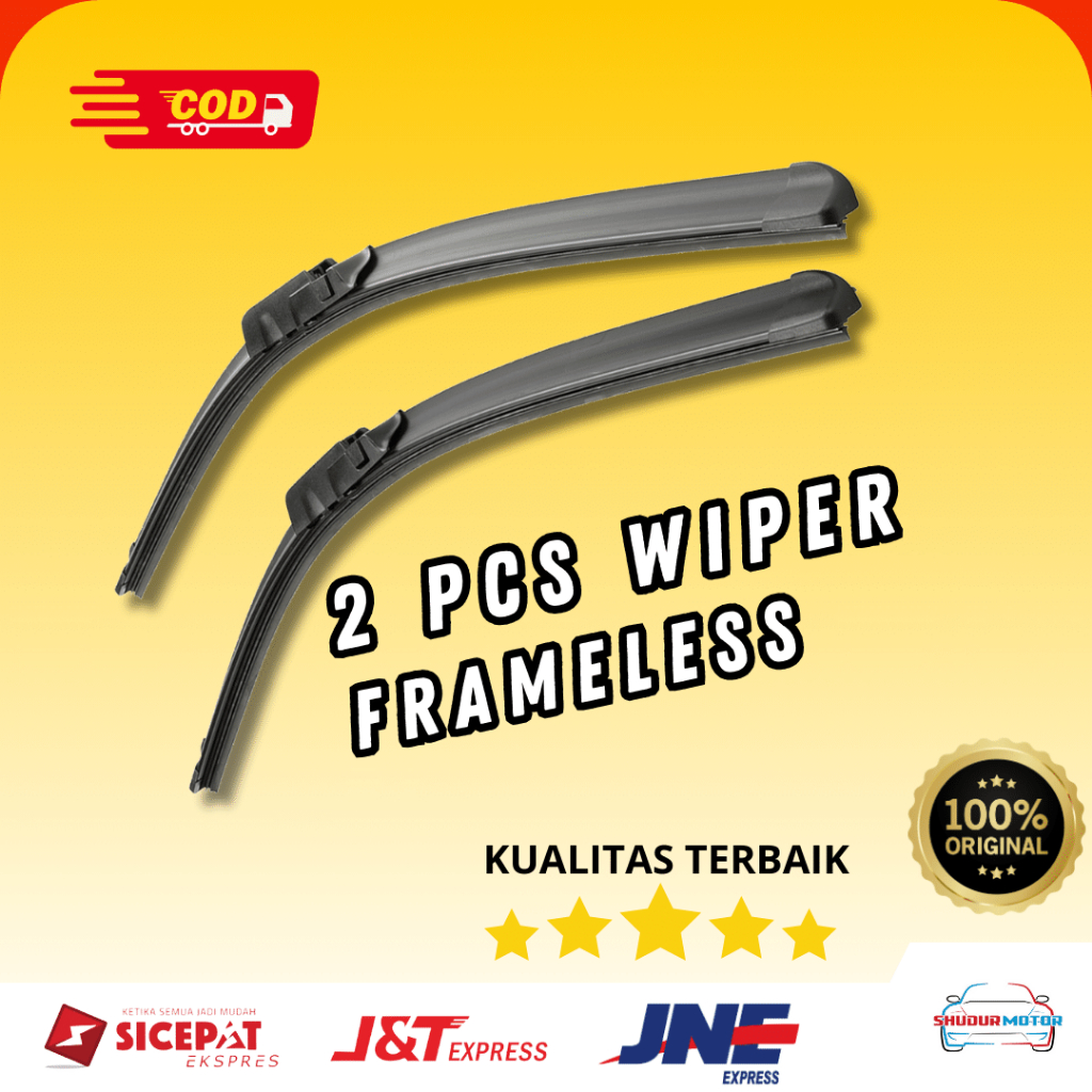 Jual Wiper Mobil Frameless Toyota Hiace Sepasang 2 PCS Kiri dan Kanan Tanpa Rangka Besi Sapuan ...