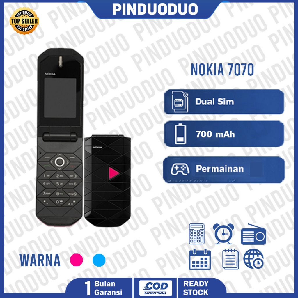 Jual Hp NOKIA 7070 Model Flip Dengan Warna Bagus Dan Murah | Shopee ...