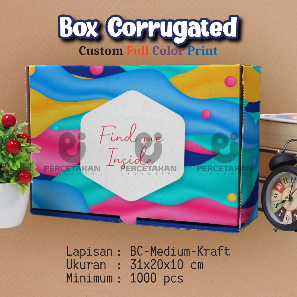 Jual Cetak Dus Corrugated 31x20x10 cm FULL COLOR Free Custom Desain ...