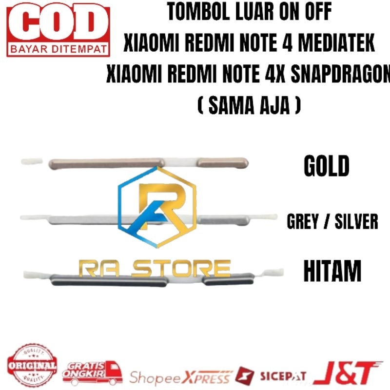 Jual Tombol Luar On Off + Volume Xiaomi Redmi Note 4 MEDIATEK, Note 4X ...