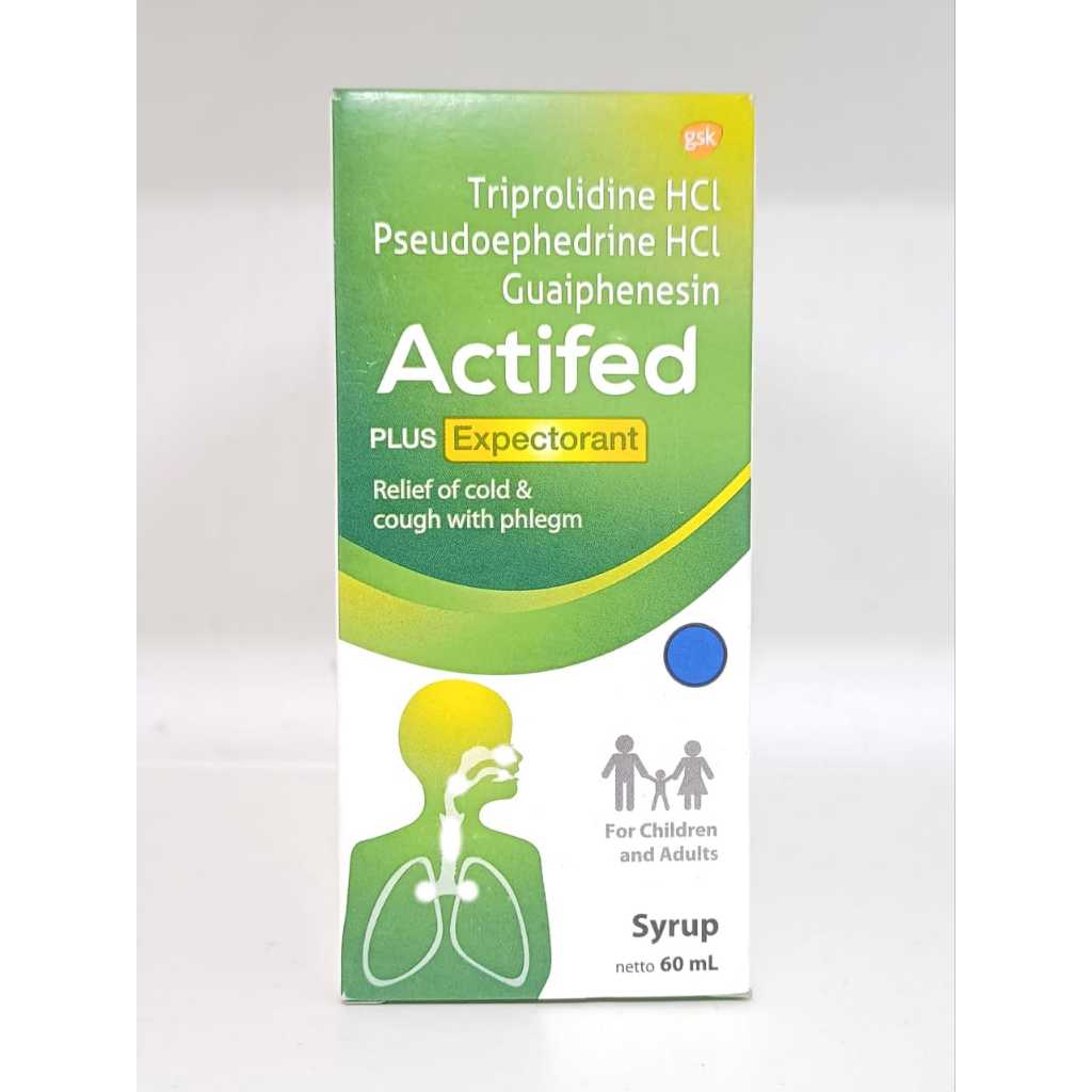 Jual Actifed plus Expectorant batuk berdahak&pilek(60 ml), Actifed plus ...