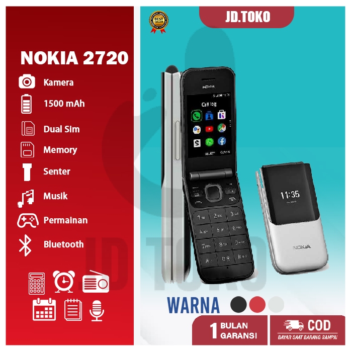 Jual HP NOKIA 2720 FLIP DUAL SIM GARANSI HP JADUL LIPAT | Shopee Indonesia