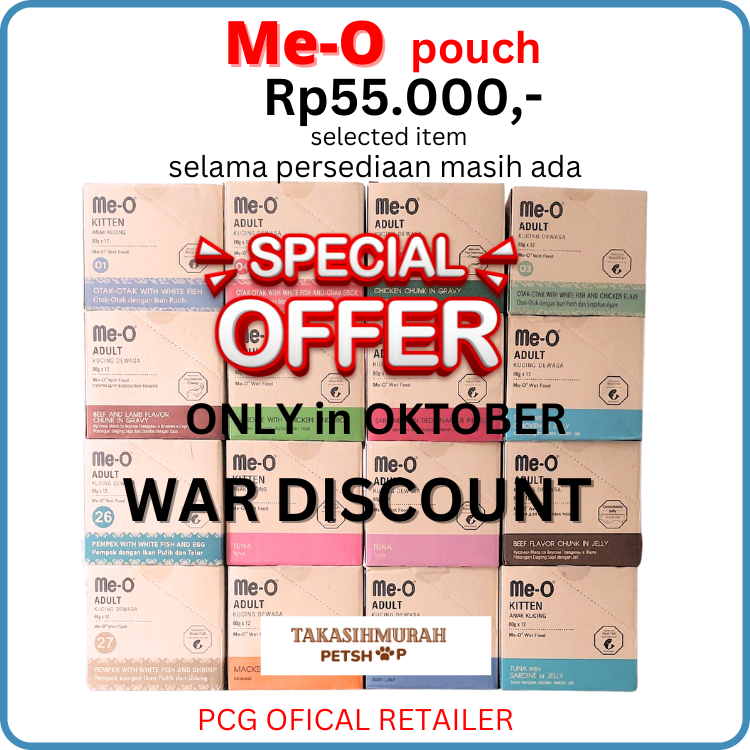 Jual ME-O pouch meo 80 gr sashet makanan kucing basah wet cat food ...