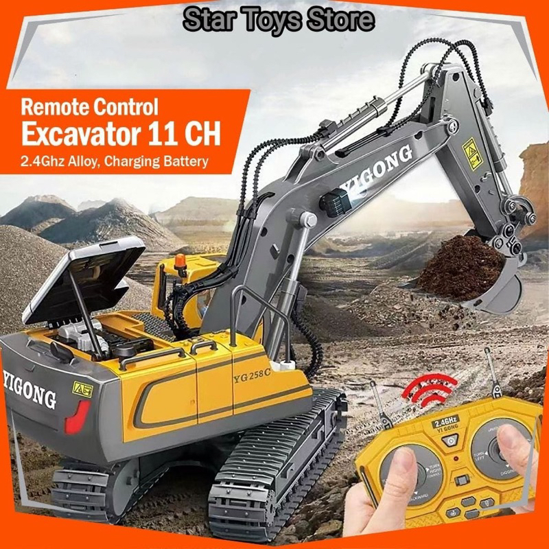 Jual Remote Control Beko Excavator YIGONG 11 CH 1:20 Crawler 2.4Ghz RC ...