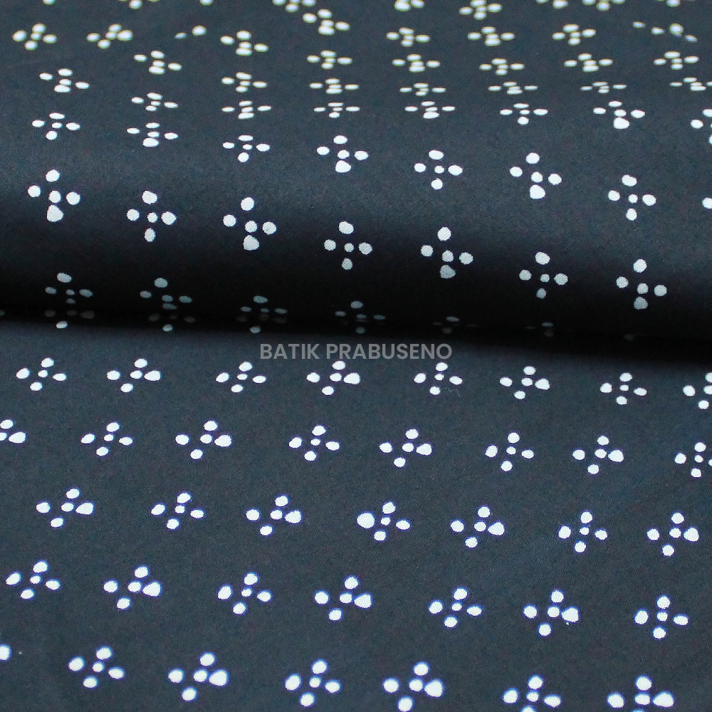 Jual Batik Prabuseno Kain Batik Print Motif Titik Lima Biru Dongker ...