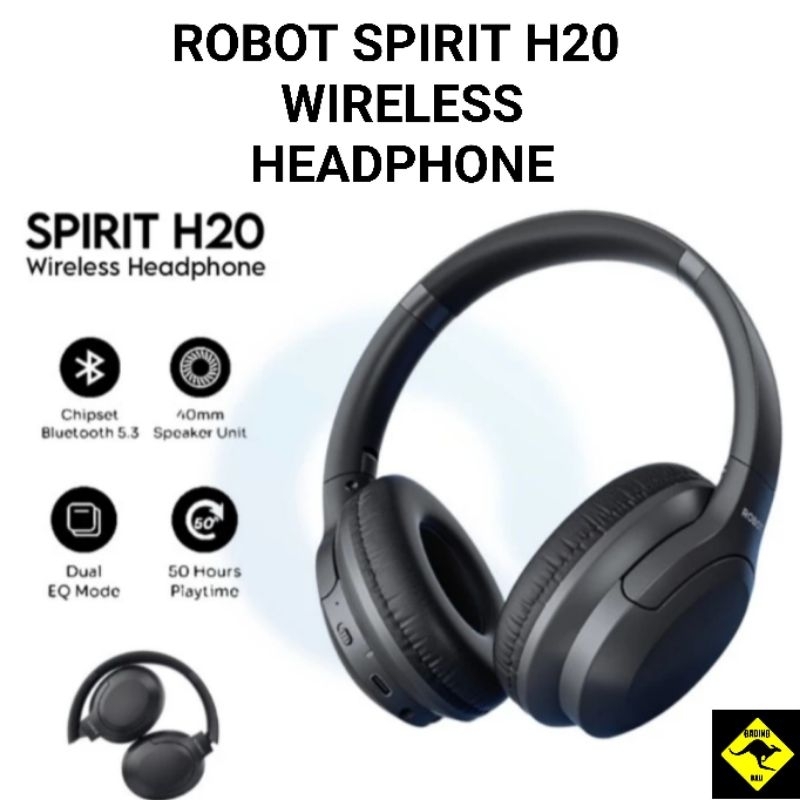 Jual ROBOT SPIRIT H20 WIRELESS HEADPHONE FOLDABLE BLUETOOTH HEADSET ...
