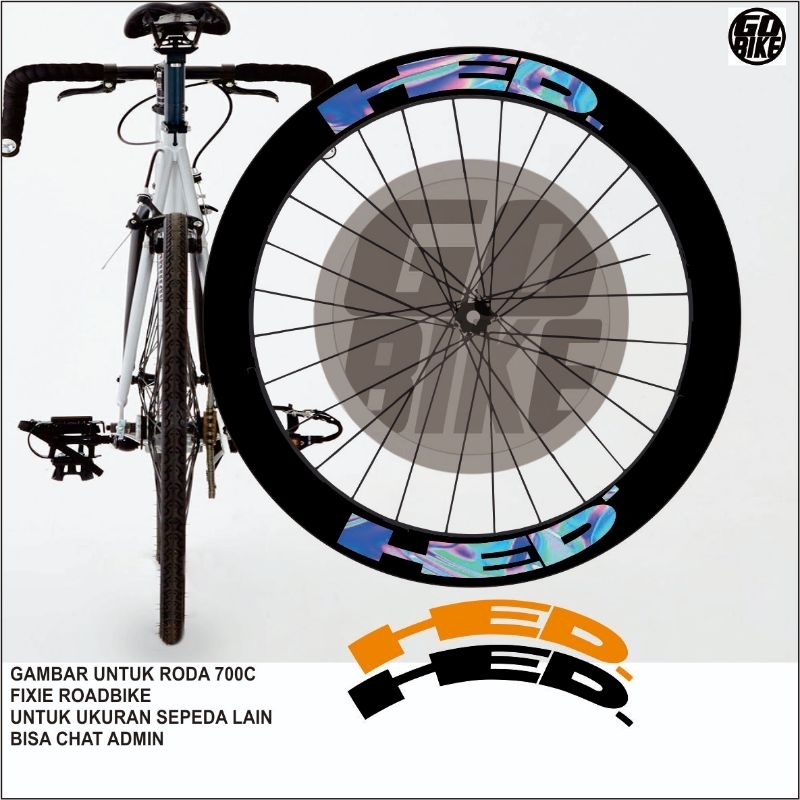 Jual stiker velg sepeda 700c sticker rims sepeda fixie roadbike HED ...
