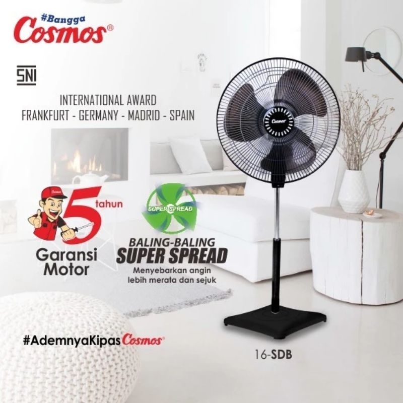 Jual STAND FAN COSMOS 16SDB / KIPAS ANGIN BERDIRI 16 INCI COSMOS ...