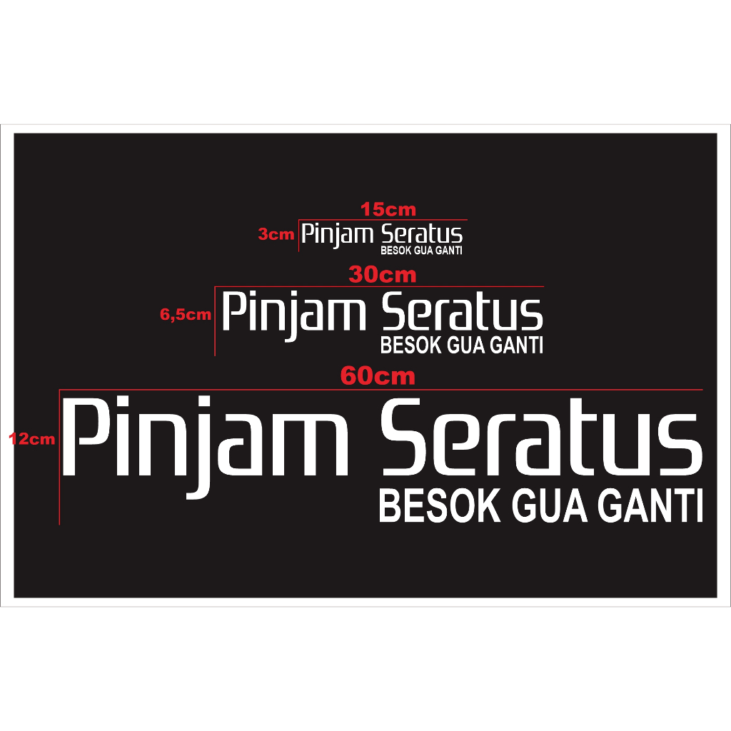 Jual Stiker Cutting Tulisan Pinjam Seratus Sticker Cutting | Shopee Indonesia