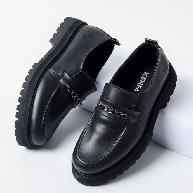 Jual Kenfa - Benze Black Sepatu Formal Slip On Rantai Pria Wanita ...