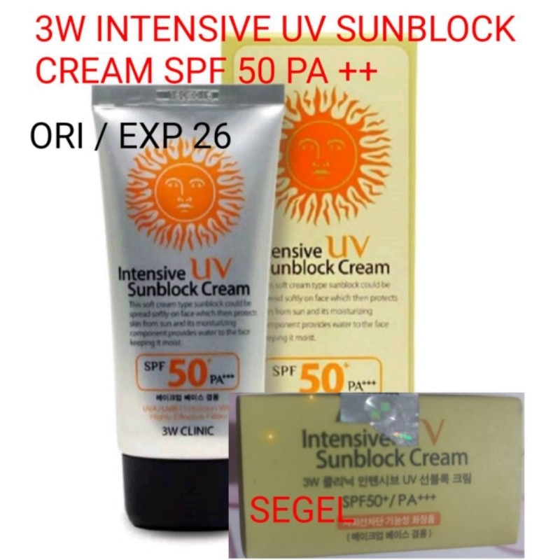 Jual 3W INTENSIVE UV SUNBLOCK / COLLAGEN CREAM SPF 50 | Shopee Indonesia
