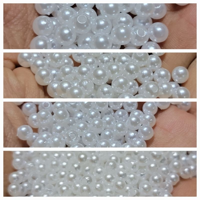 Jual Mutiara ringan 100gram putih & broken white 3mm,4mm,5mm,6mm ...