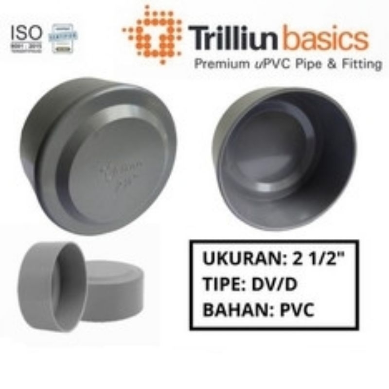 Jual DOP / Tutup Pipa paralon pvc 2 1/2 inch Trilliun 2,5 inch | Shopee ...