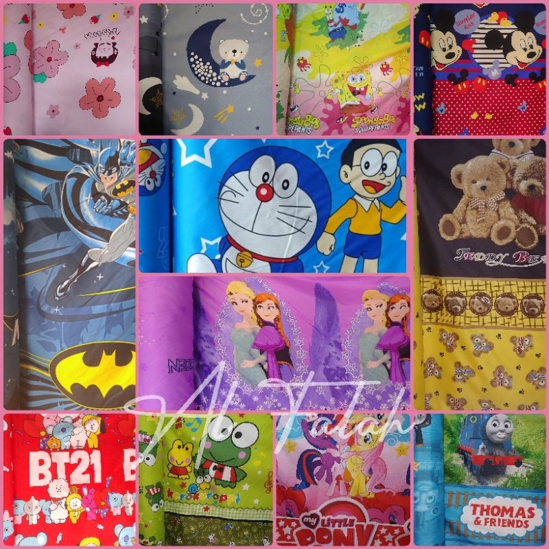 Jual Kain Sprei Piyama Polymicro Motif Karakter Besar Bahan Polimicro ...