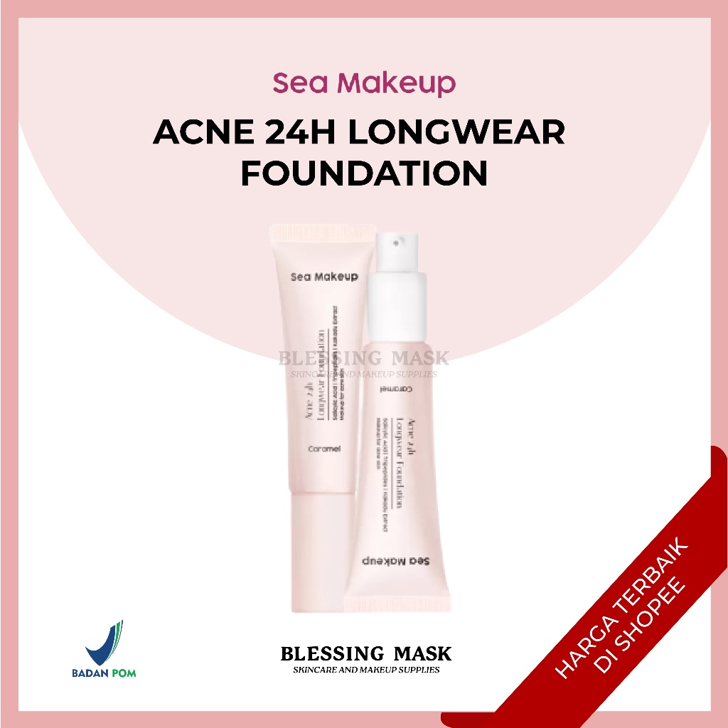 Jual Sea Makeup Acne 24h Longwear Foundation | 24hr Full Acne Cover ...