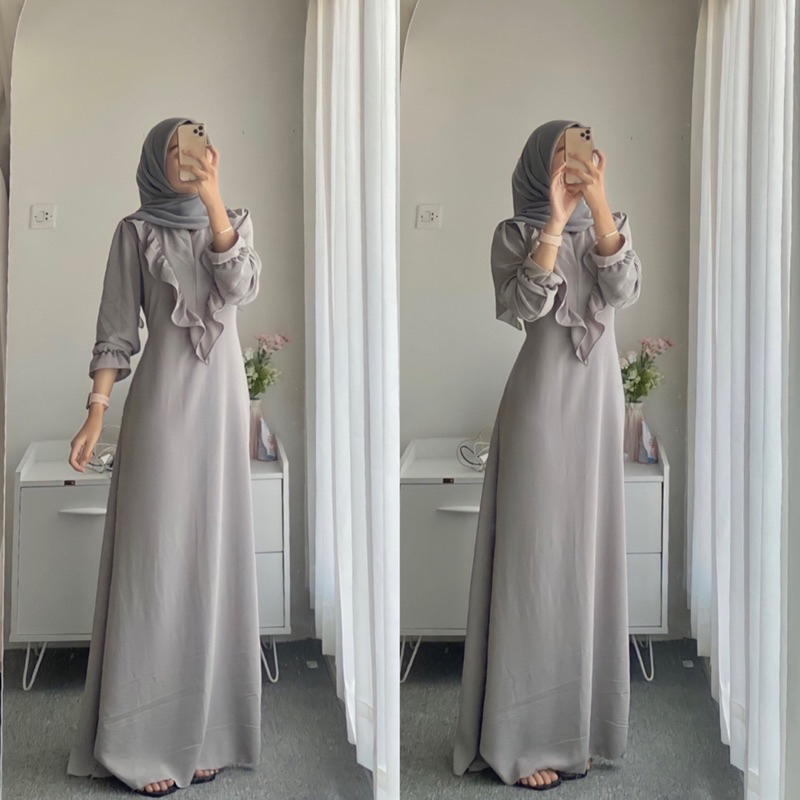 Jual Arabella Dress Busui Frindly || Resleting depan & tali belakang ...