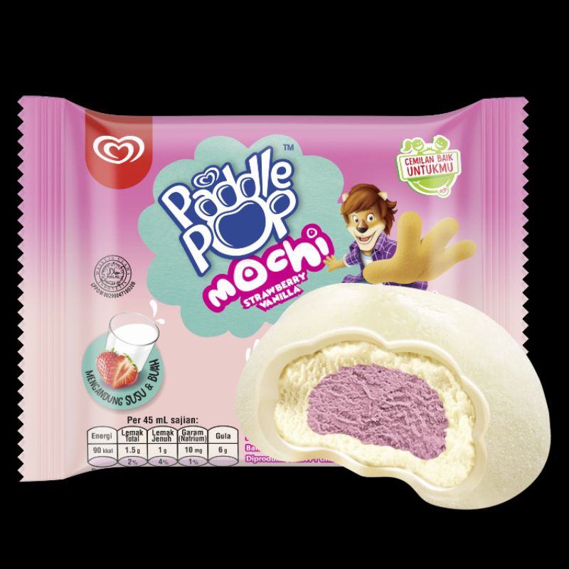 Jual WALL'S Paddle Pop Ice Cream Mochi Strawberry Vanilla 45 ml ...