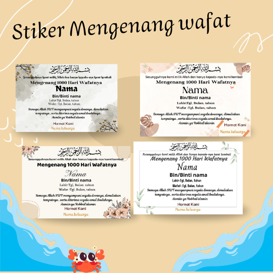 Jual Stiker Mengenang Wafat Orang Terkasih/isi 20pcs/Stiker nasi box ...