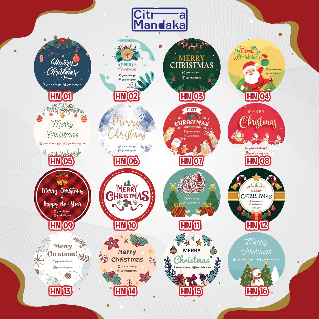 Jual Hang Tag Custom Bulat Christmas Gift Hampers Natal A3 Free Design ...