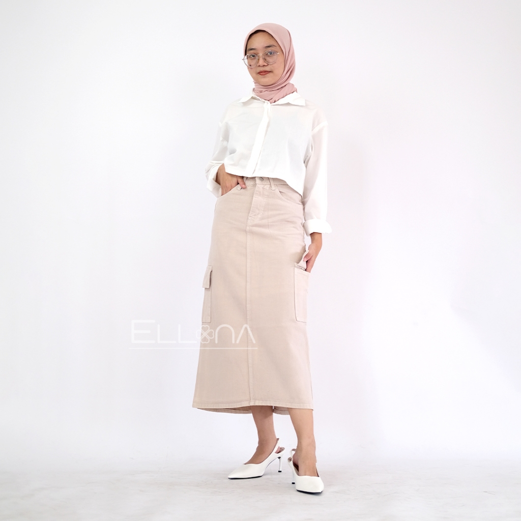 Jual OSSO JEANS - Rok cargo Cream - Cargo Skirt Cream | Shopee Indonesia