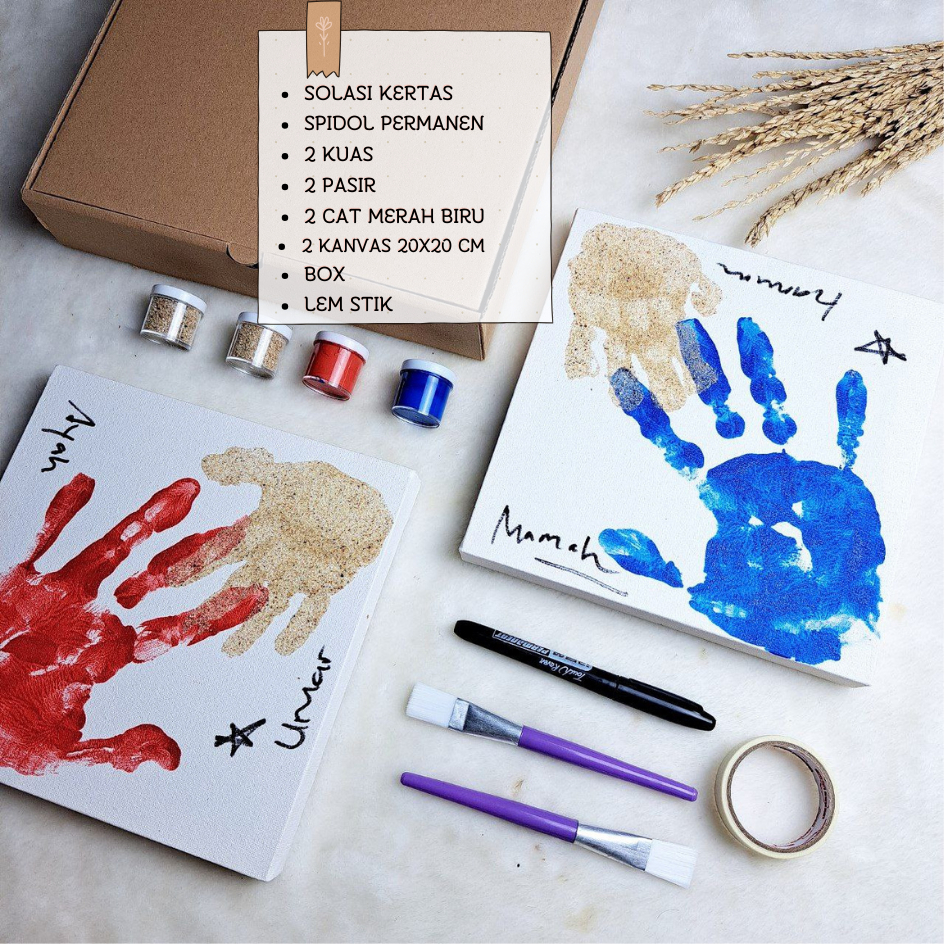 Jual Kanvas Cap Tangan Couple Kanvas Lukis Tangan Couple Hand Painting ...
