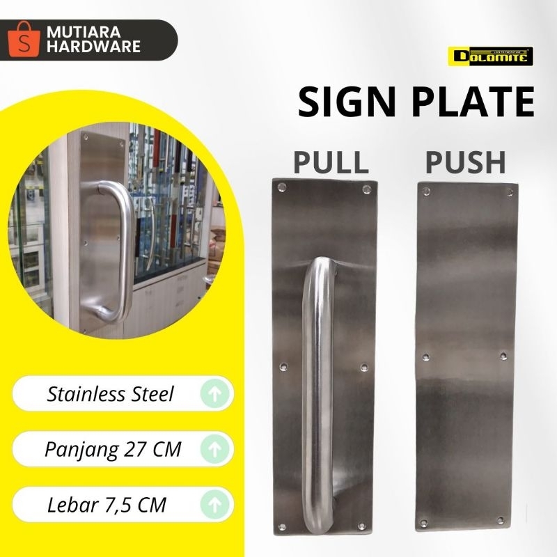 Jual Sign plate push pull gagang pintu tarik dorong tanpa ring panjang ...