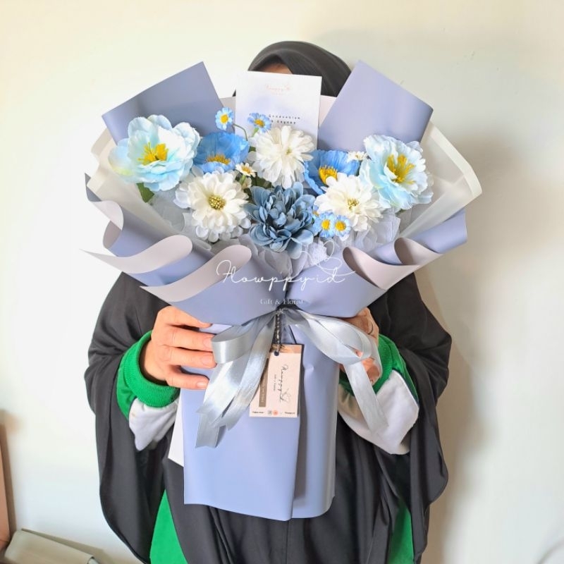 Jual Buket Bunga Artificial Bucket Dahlia with Aster Size M - Flower ...
