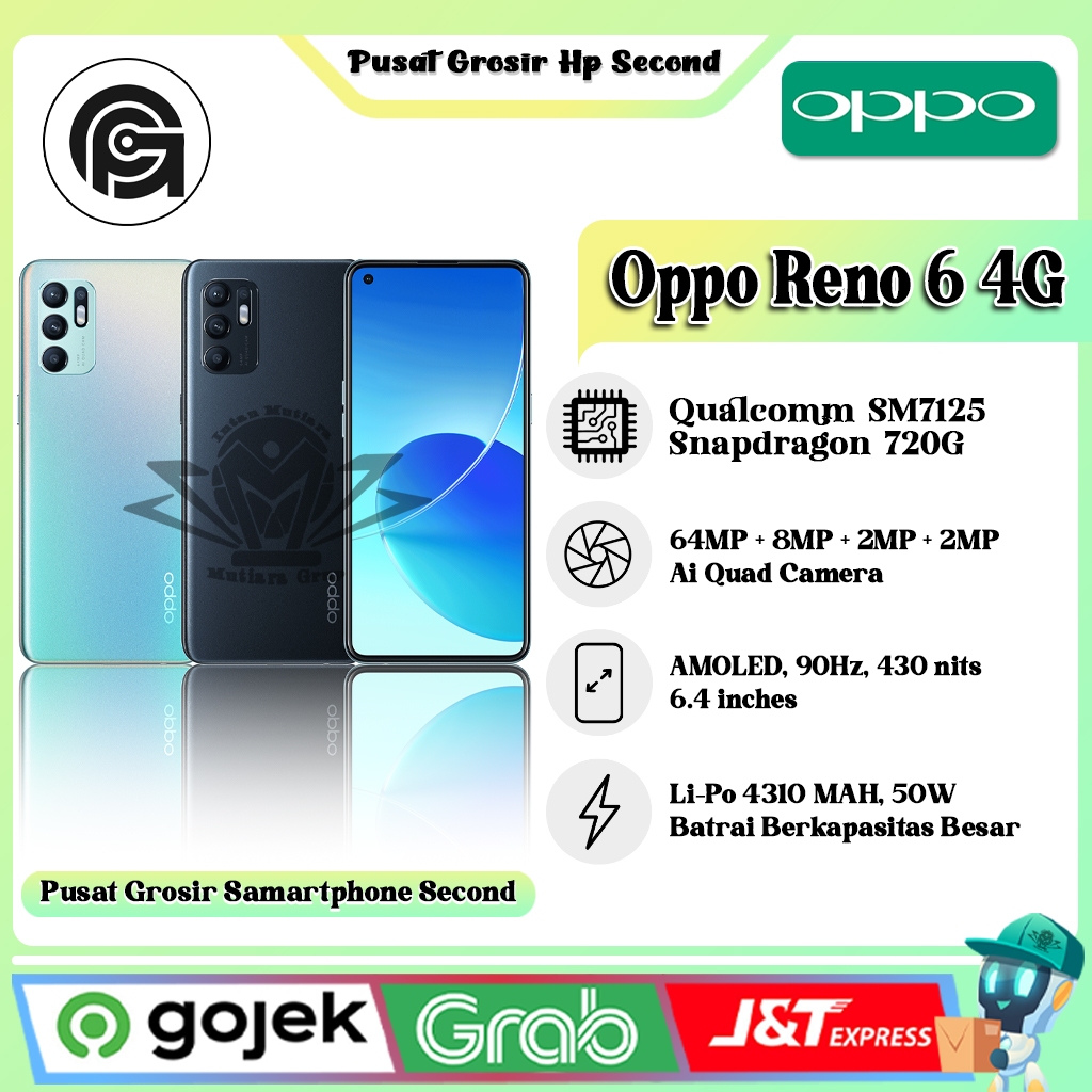 Jual Oppo Reno 6 4G | 5G Ram 8GB Rom 128GB (SECOND) | Shopee Indonesia