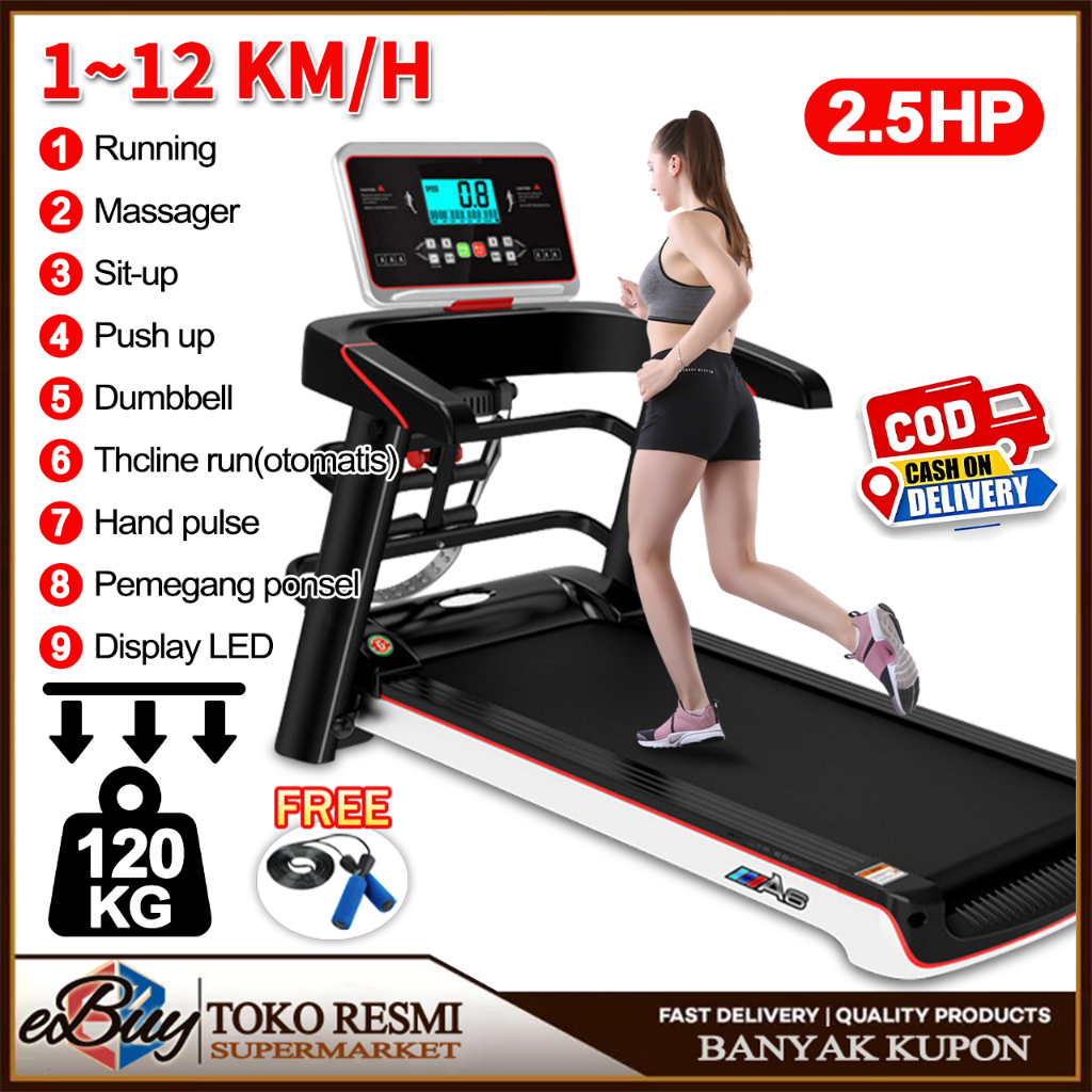 Jual Treadmill Elektrik Alat Fitness Latihan Gym Equipment Running ...