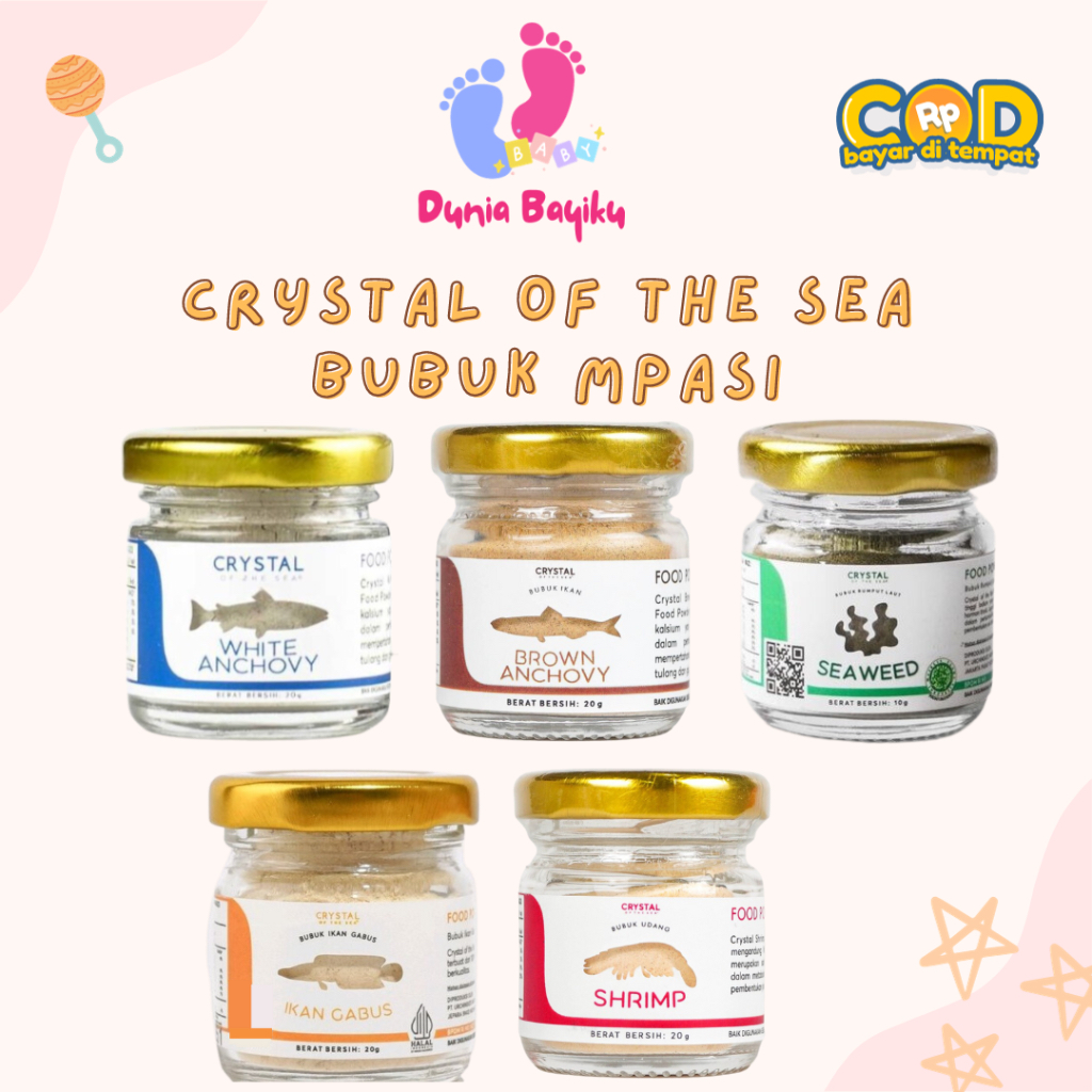 Jual Crystal of the Sea White Anchovy Powder Brown Anchovy Ikan Gabus ...