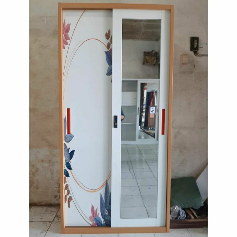 Jual LEMARI BESI MOTIF 2P UK 90 CM| LEMARI BESI GANTUNG RAK | Shopee ...