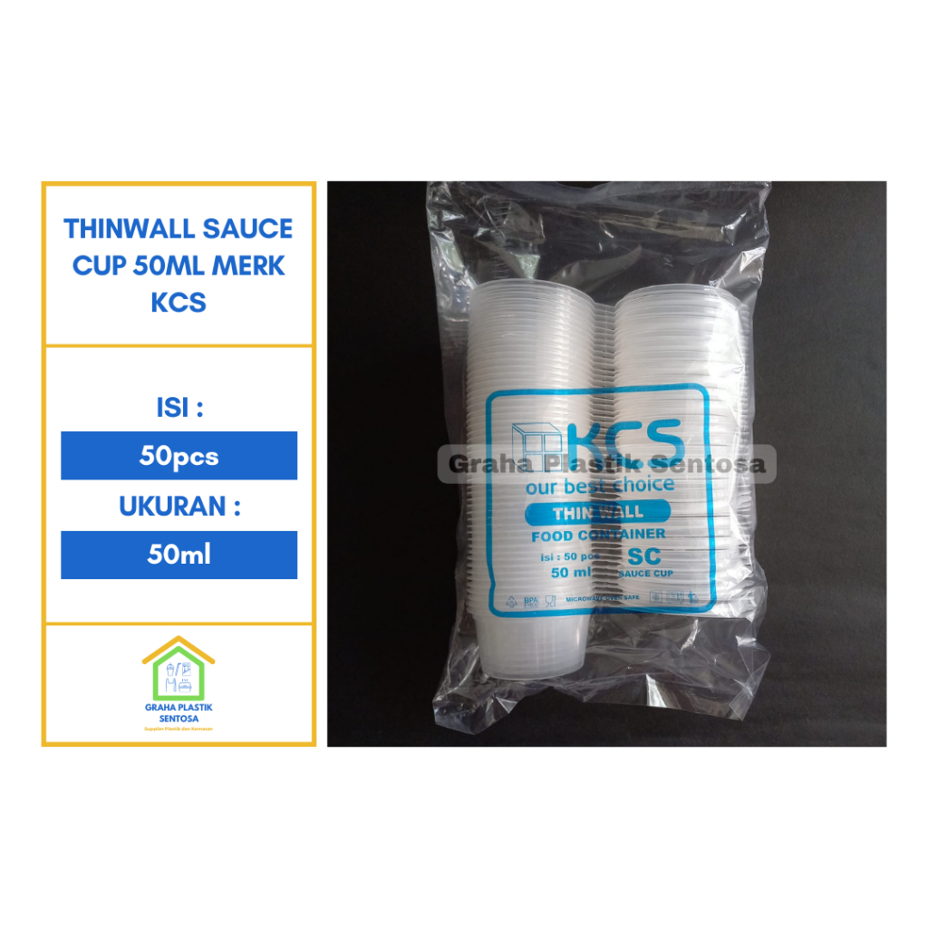 Jual Cup Saus / Saos / Sambal / Kecap Thinwall 50ml Merk KCS | Shopee ...