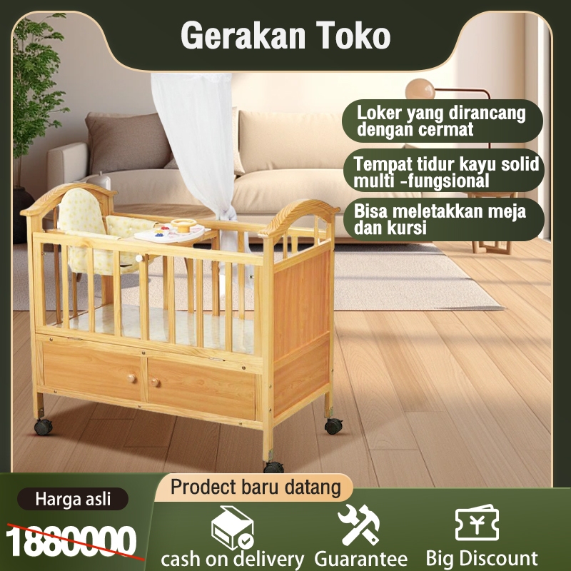 Jual Boks multifungsi kayu / rocking Baby Box Bayi /Tempat tidur kayu ...